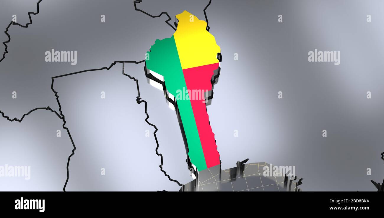 Benin - borders and flag - 3D illustration Stock Photo - Alamy