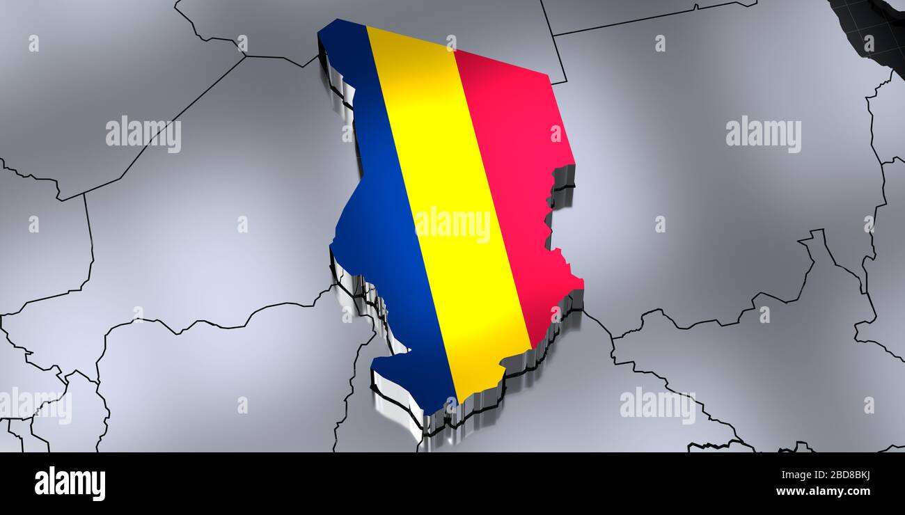 Modern map chad flag hi-res stock photography and images - Alamy
