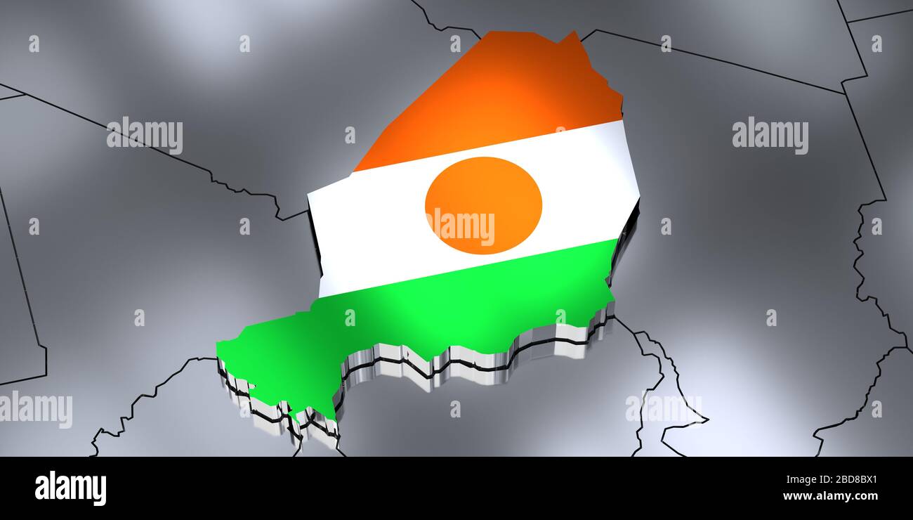 Niger - borders and flag - 3D illustration Stock Photo - Alamy