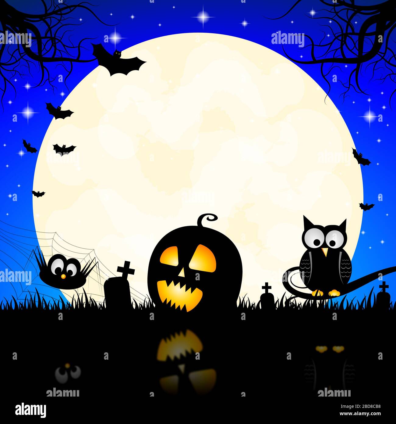 Halloween card - template Stock Photo - Alamy