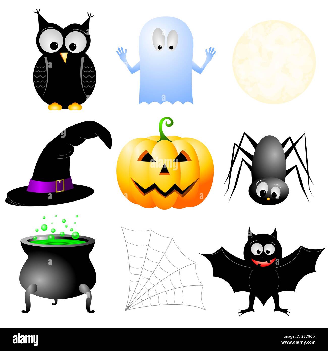 Halloween illustration - spooky elements Stock Photo - Alamy