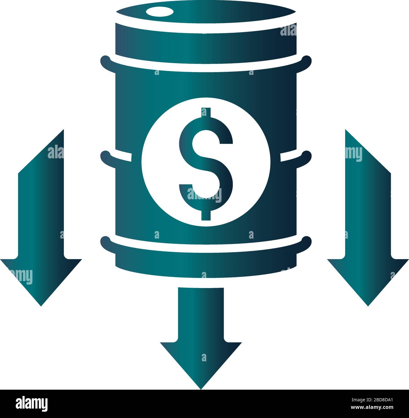 money barrel downward arrows financial trade crisis economy, oil price ...