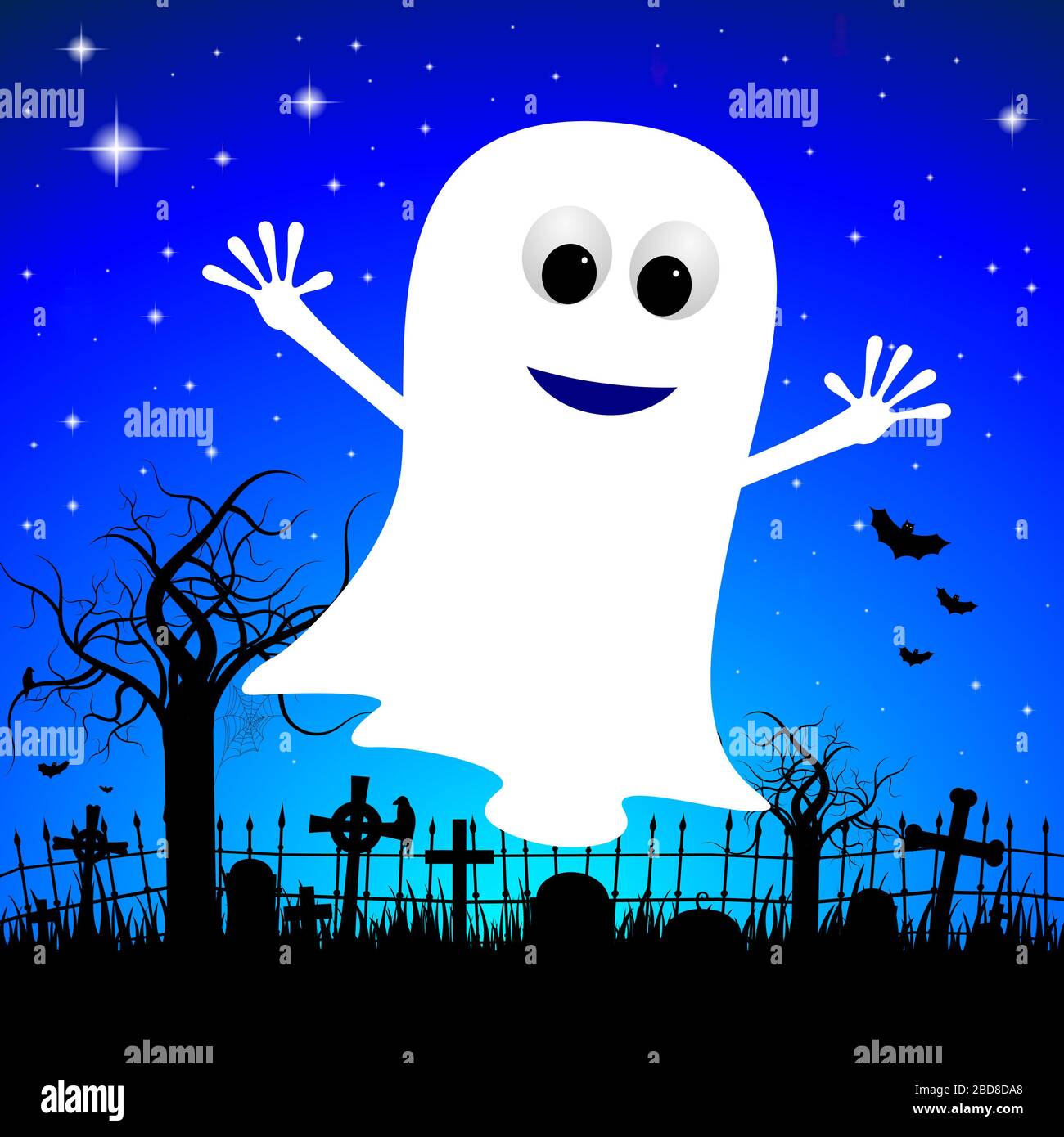 Halloween card - ghost Stock Photo - Alamy