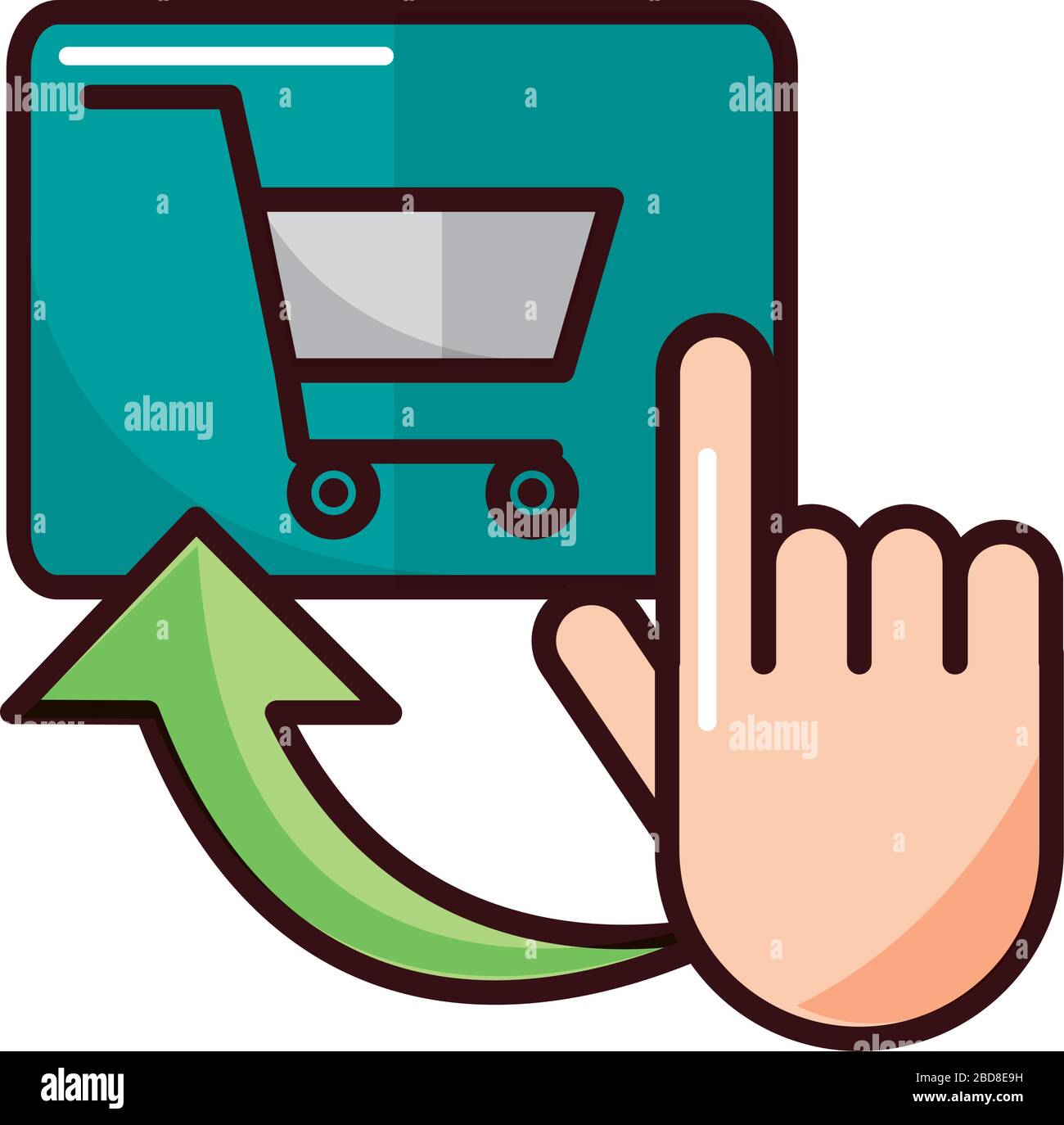 clicking cart order shopping or payment mobile banking vector ...