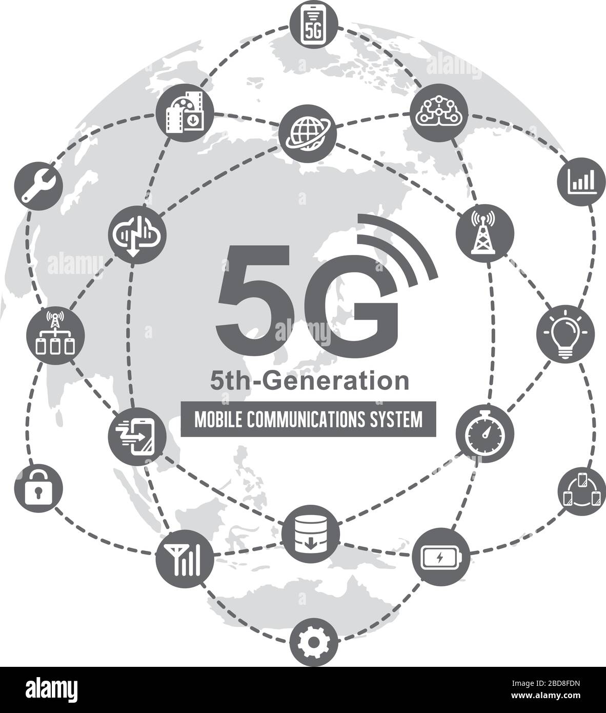 5G (5th-generation high-speed mobile communication system) flat vector illustration Stock Vector ...