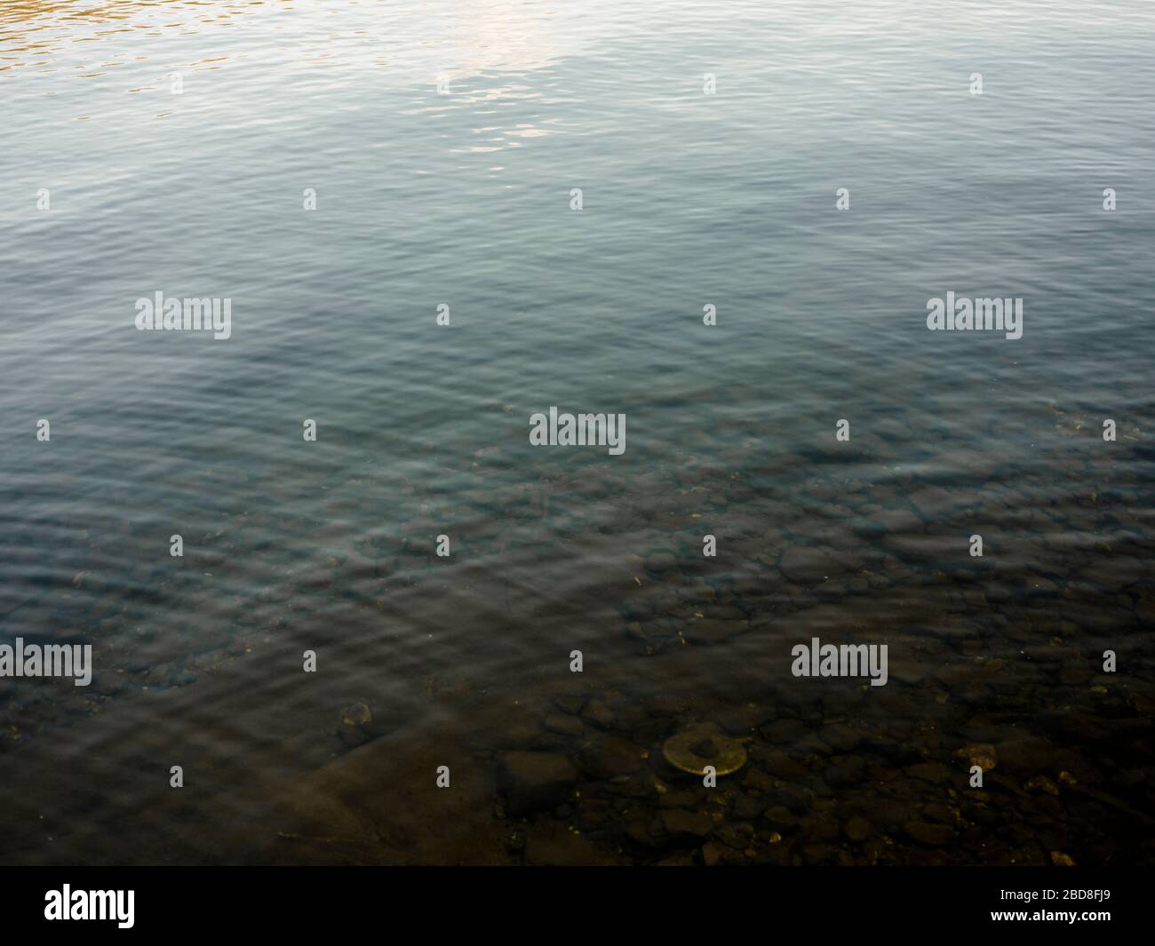 Reflections and ripples in lake Stock Photo - Alamy