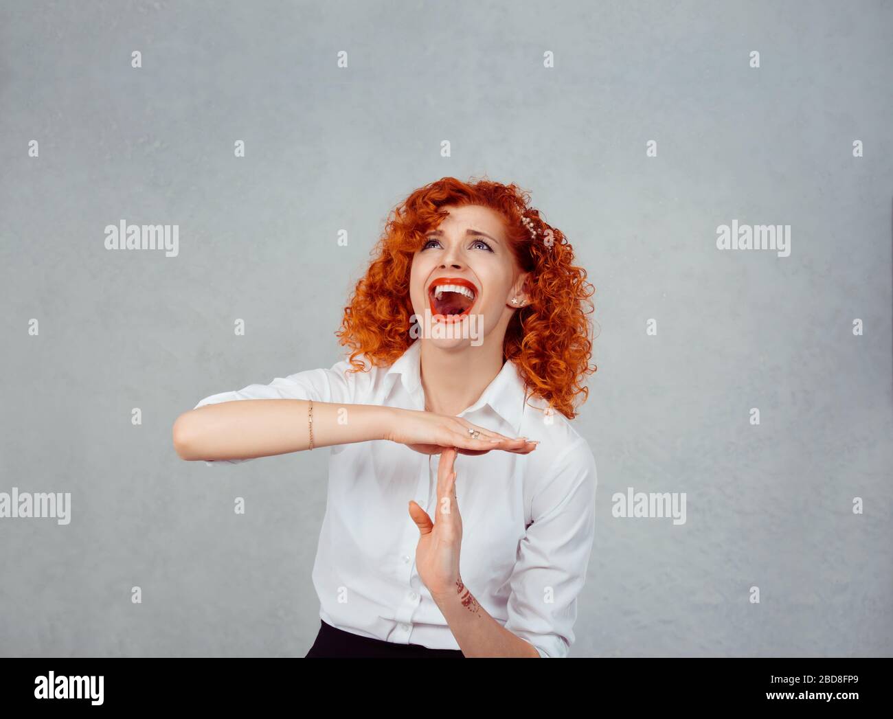 Angry stressed hysterical redhead hi-res stock photography and images ...
