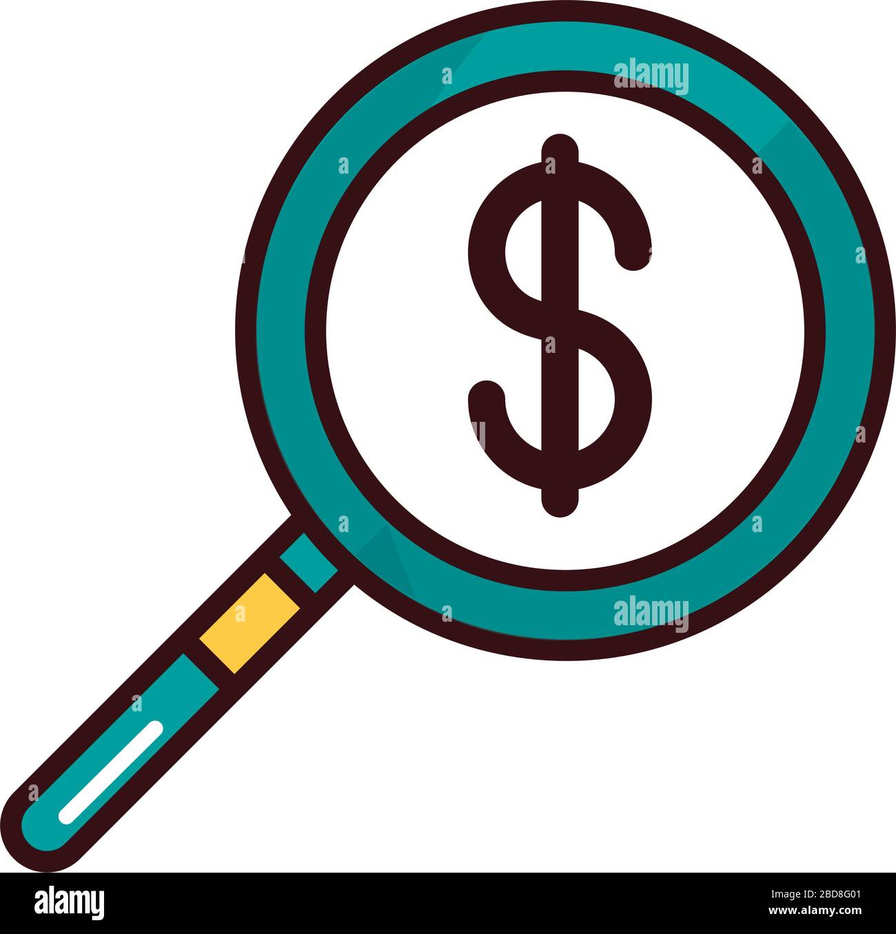 money magnifying glass analysis shopping or payment mobile banking ...