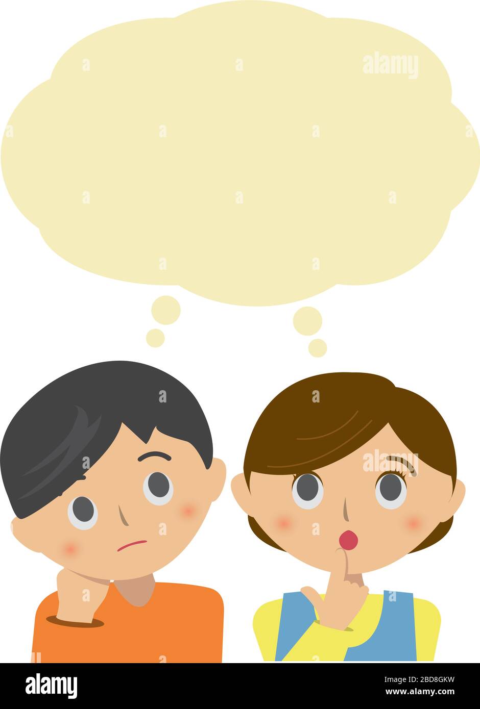 man and woman/husband and wife/ couple thinking something Stock Vector ...