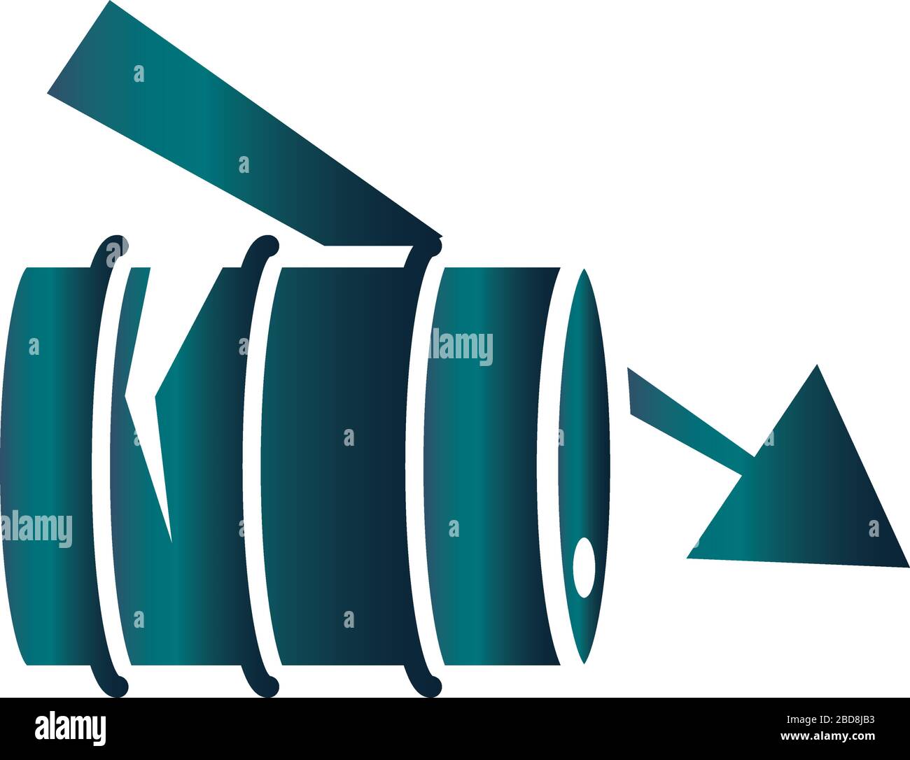 broken barrel down arrow trade crisis economy, oil price crash vector ...