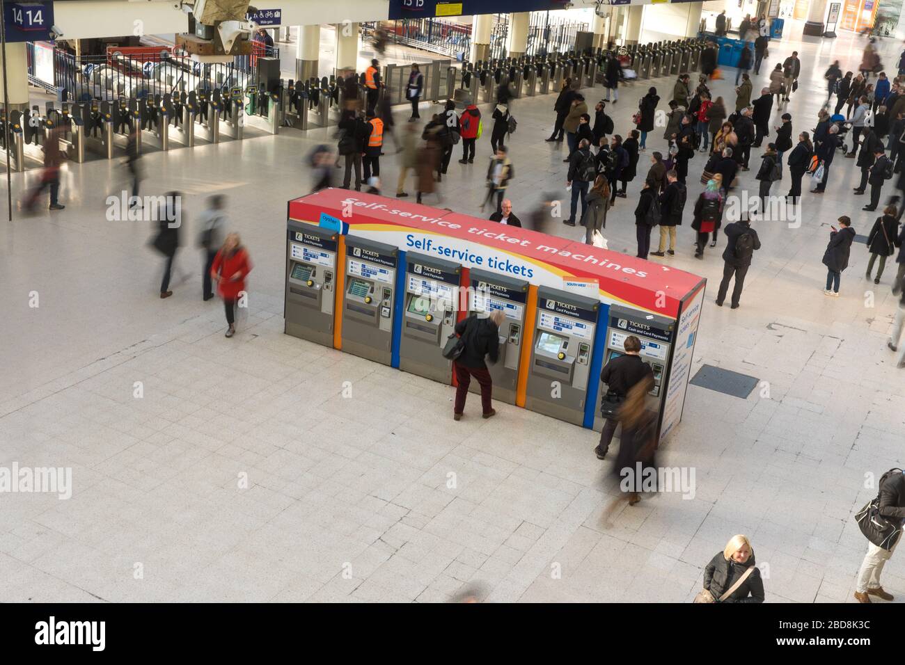 Self service ticket machines at Waterloo Railway Mainline Station Stock ...