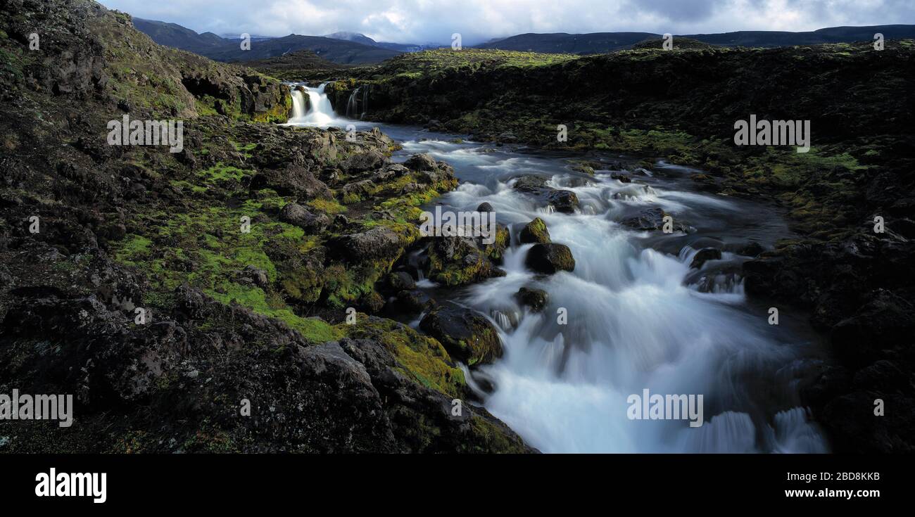 the river RangÃ¡ in the highlands of Iceland Stock Photo - Alamy