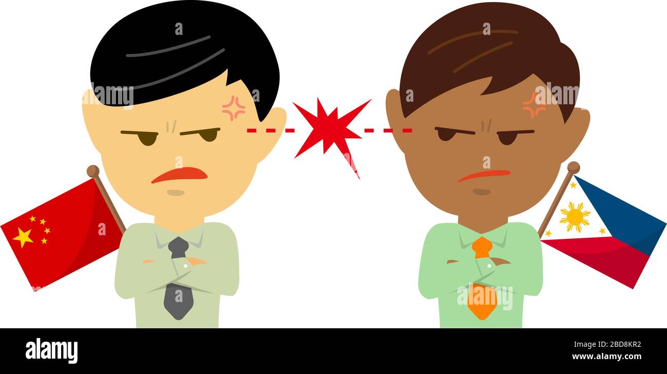 Political conflict between nations. Vector flat illustration (male ...