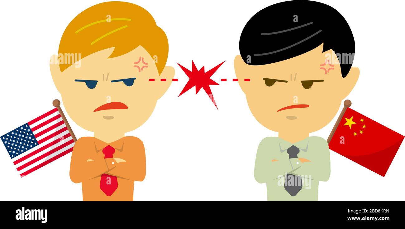 Political conflict between nations. Vector flat illustration (male ...
