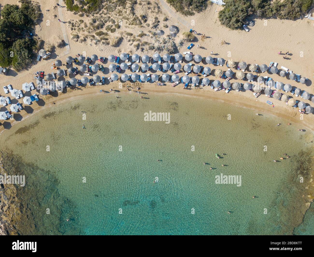 Beach in the Aegean sea from above, Greece Stock Photo - Alamy