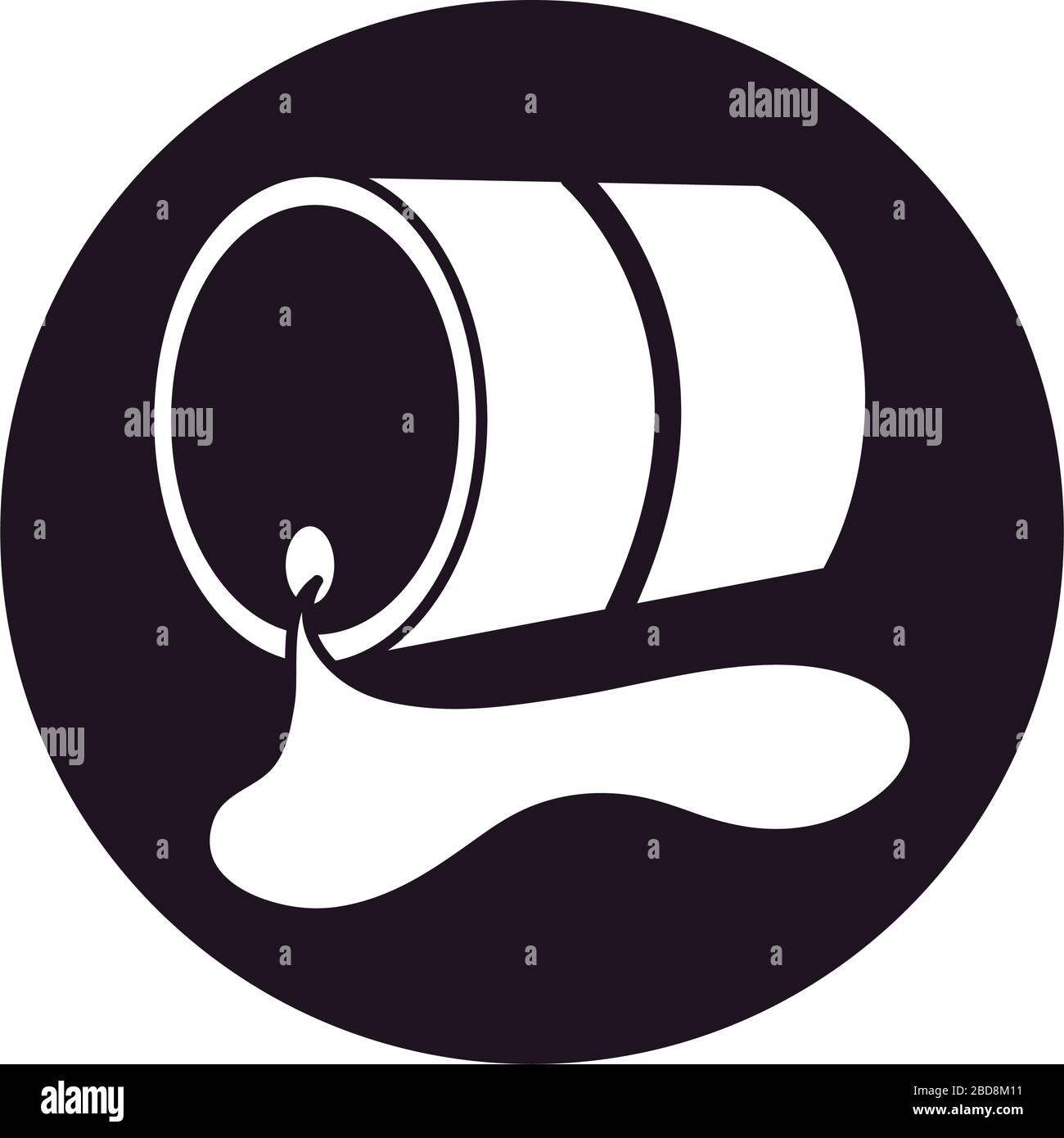 oil crash concept, spilled barrel icon over white background ...