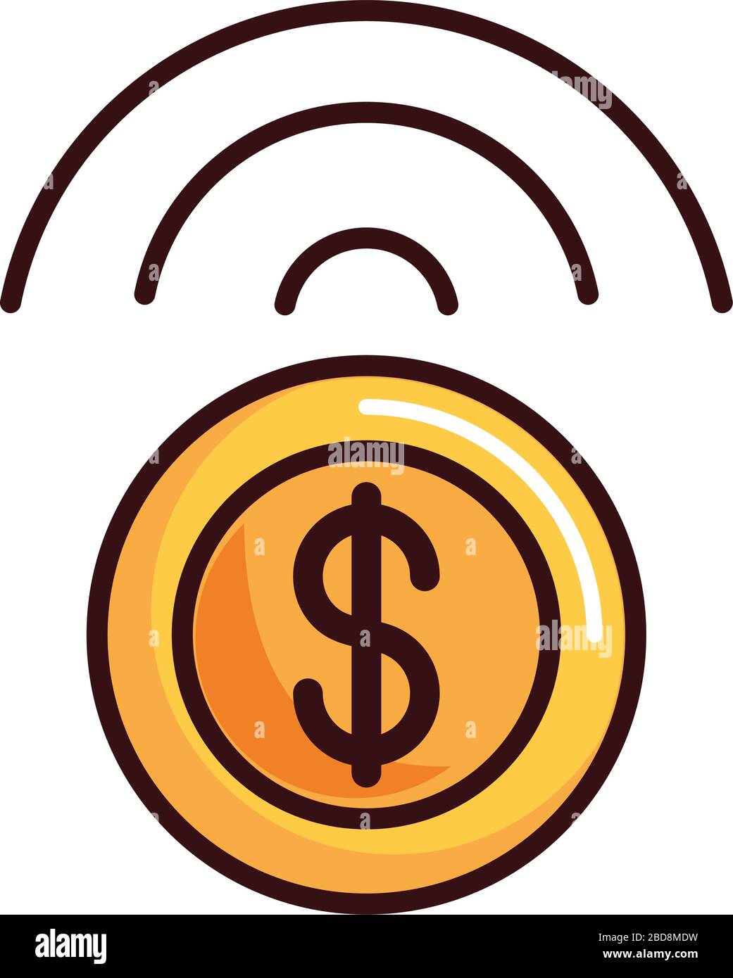 money coin connection shopping or payment mobile banking vector ...