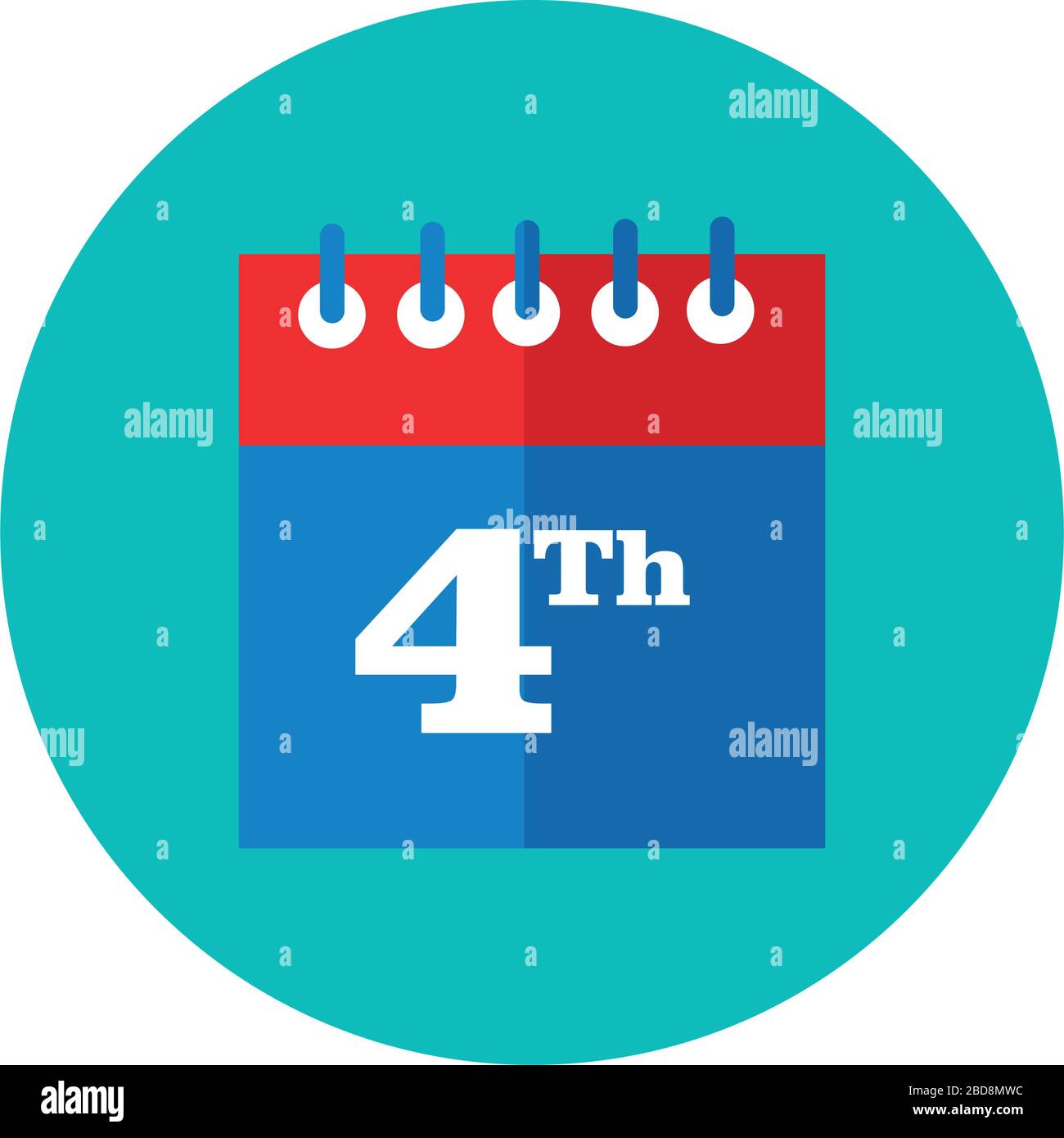 calendar with fourth block and flat style Stock Vector Image & Art - Alamy