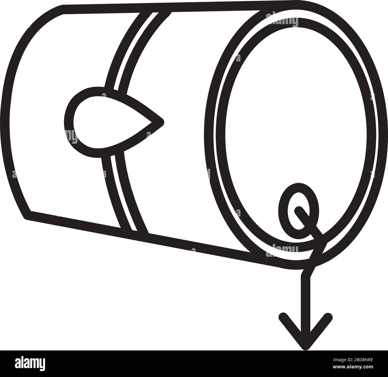 oil crash concept, spilled oil barrel icon over white background, line ...