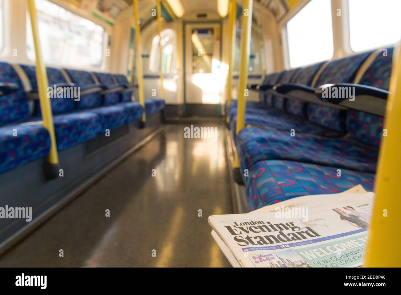 Empty London underground tube carriage Stock Photo - Alamy