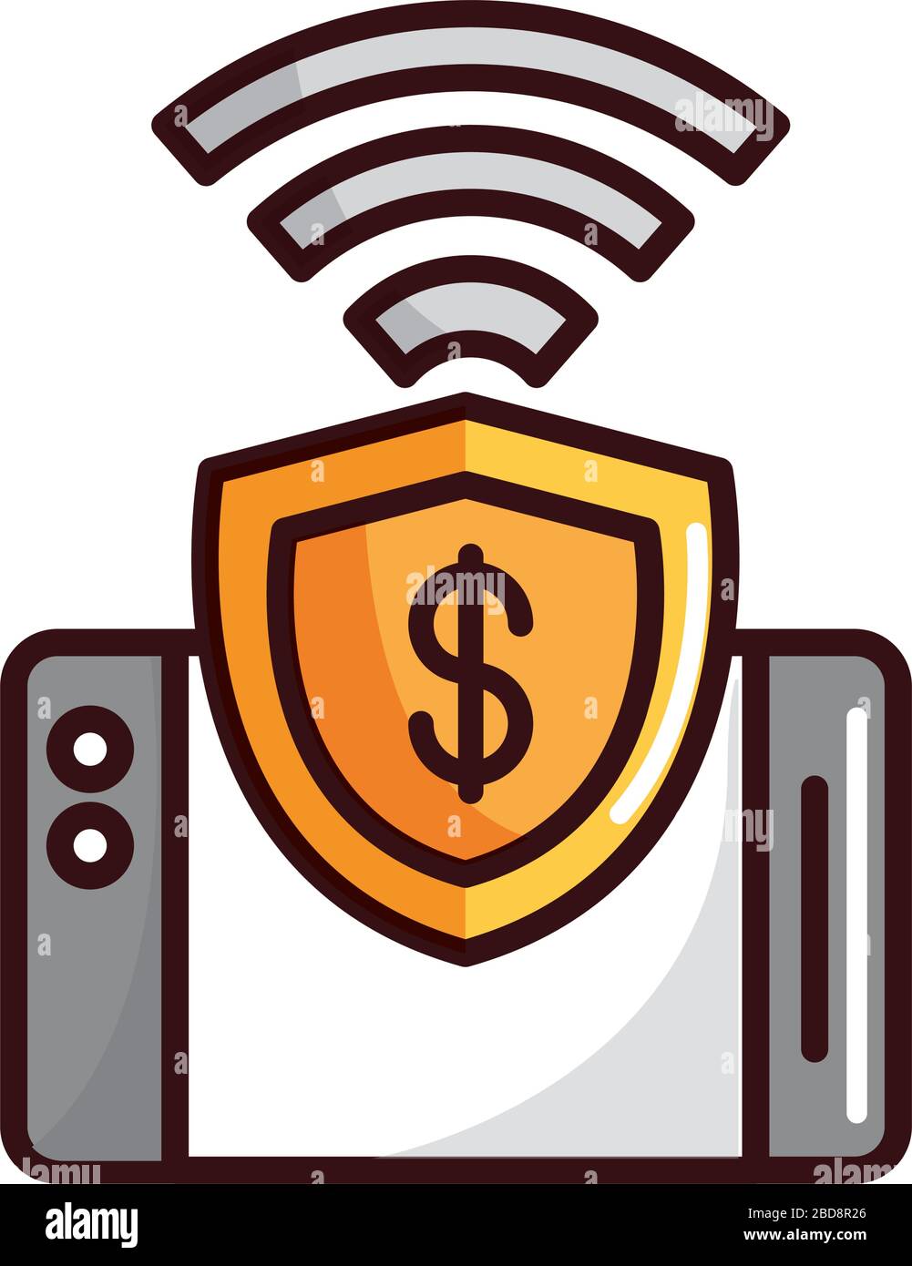 smartphone shield protection shopping or payment mobile banking vector ...