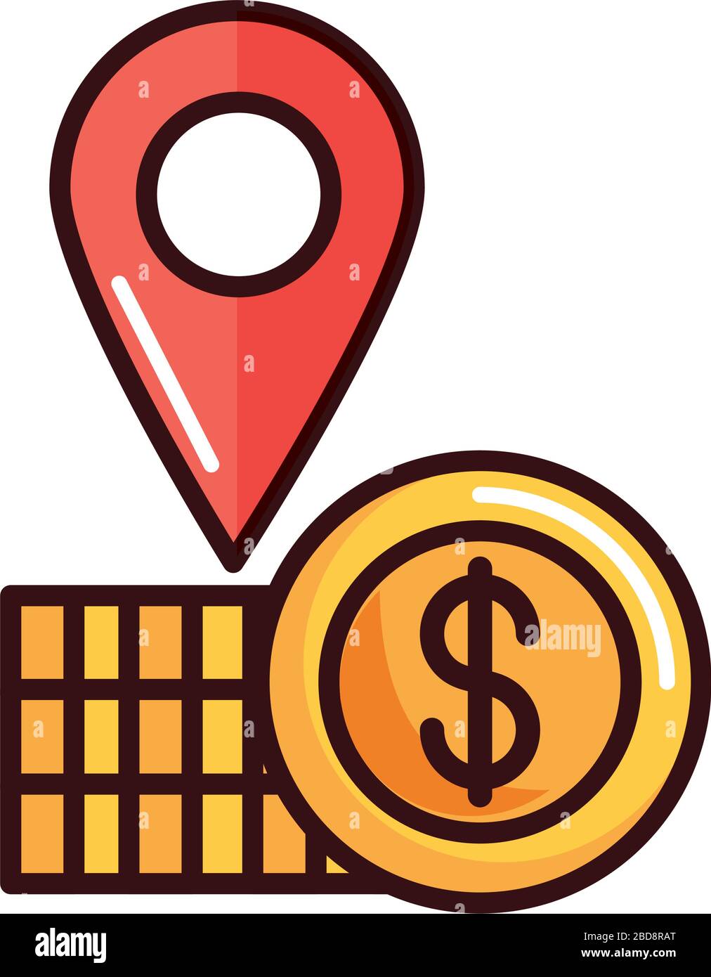 gps pin location money shopping or payment mobile banking vector ...