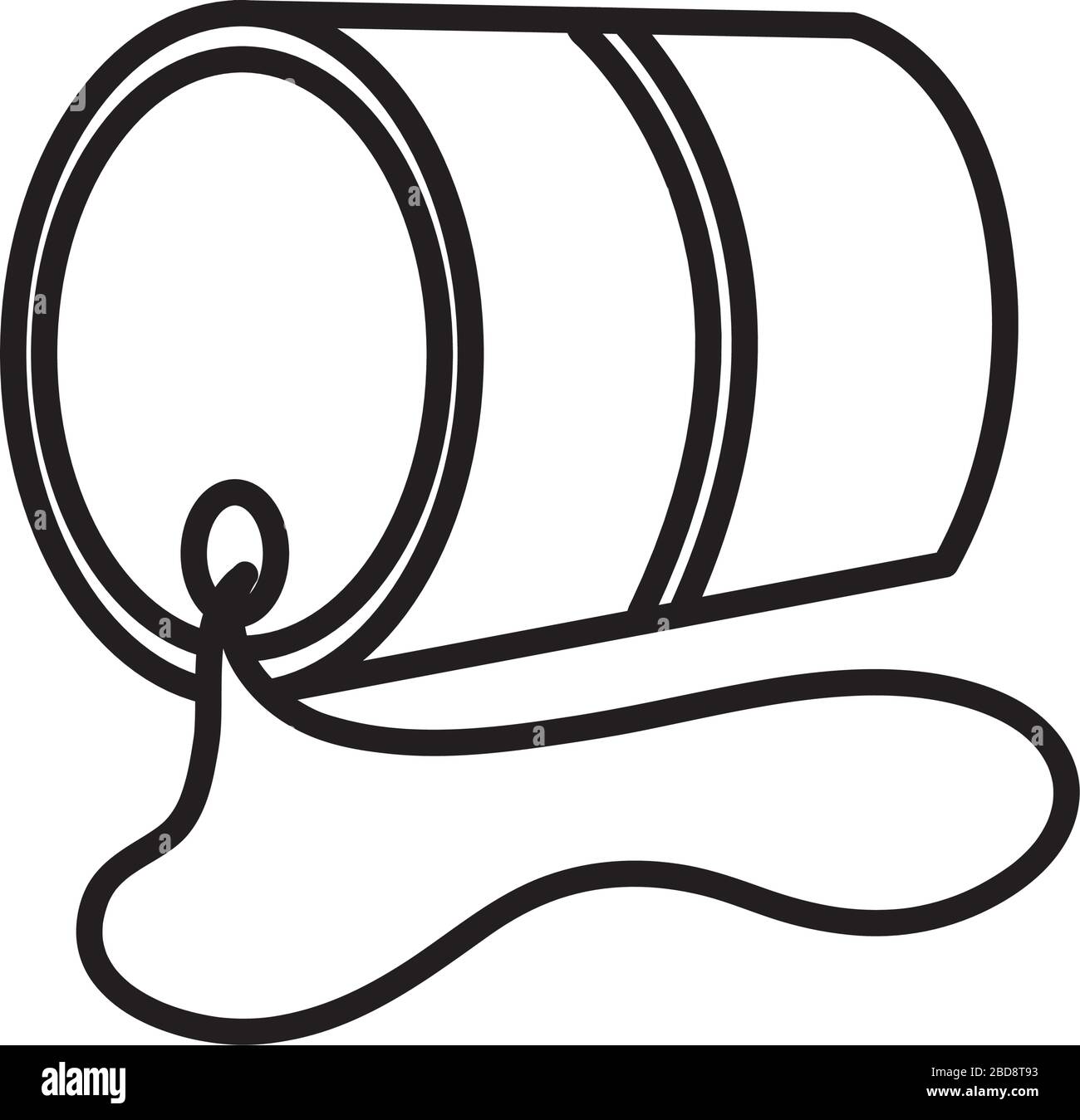 oil crash concept, spilled barrel icon over white background, line ...