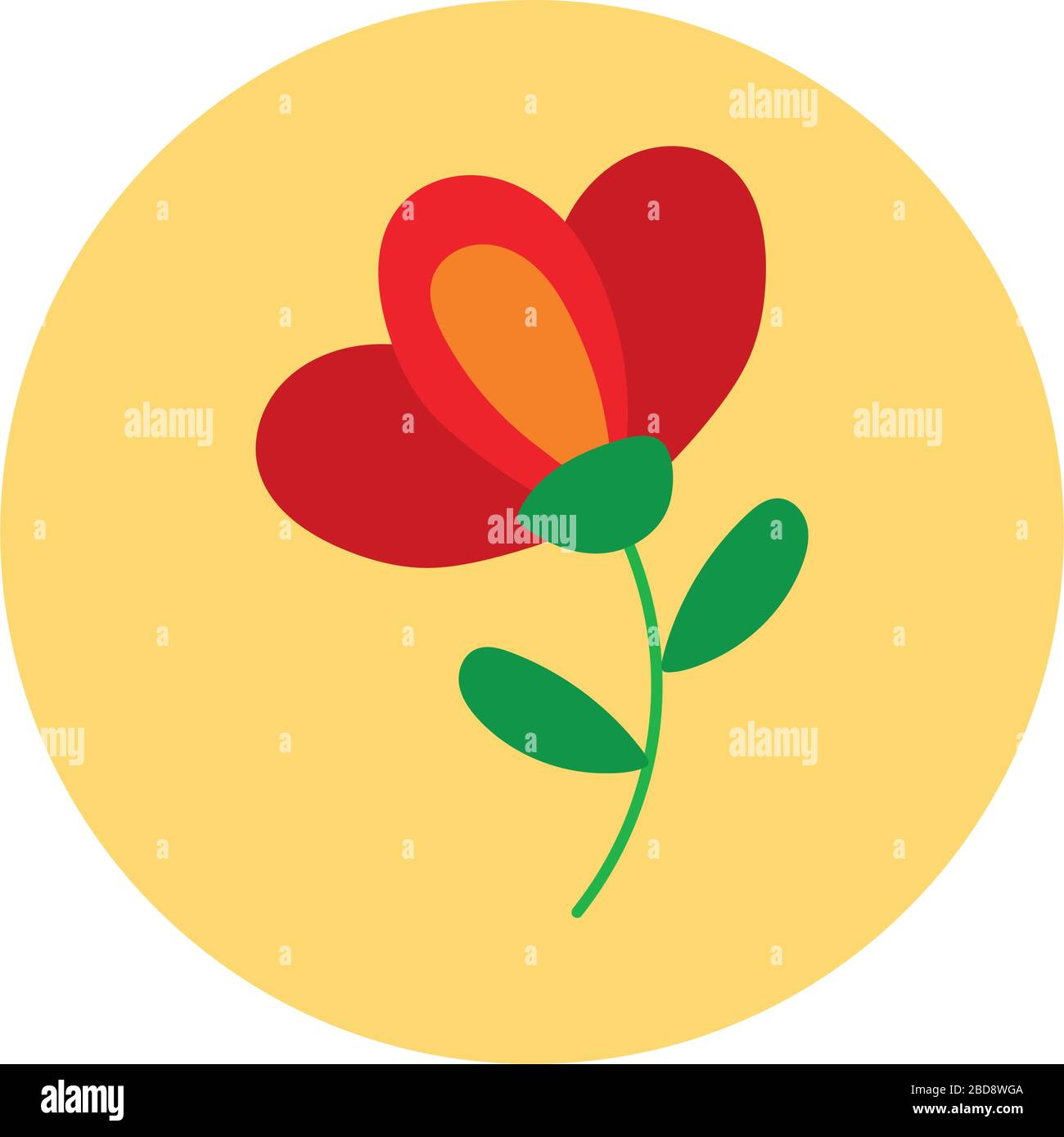 beautiful flower garden block and flat style Stock Vector Image & Art ...