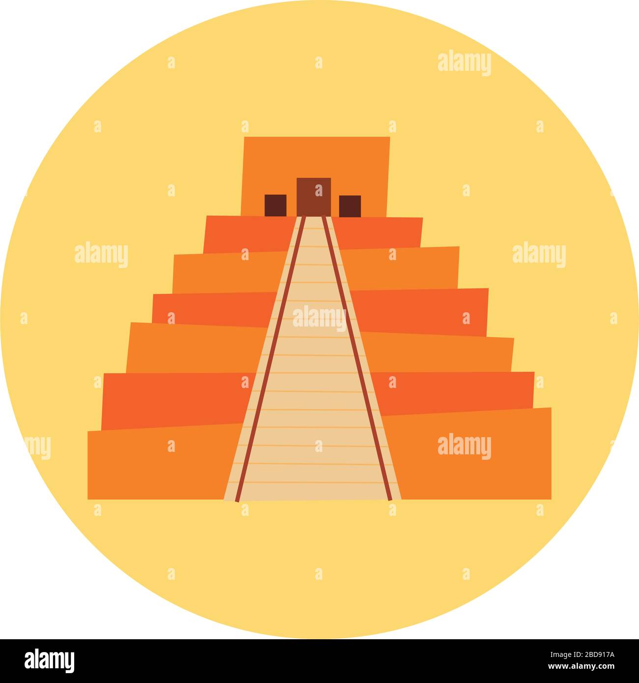 mexican pyramid culture block and flat style icon Stock Vector Image ...