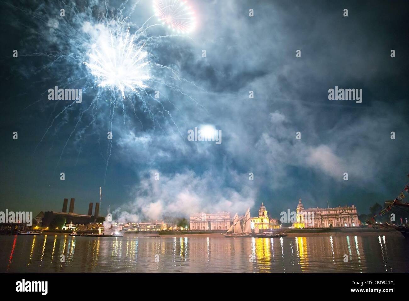 Greenwich Tall Ships Festival Fireworks Stock Photo - Alamy