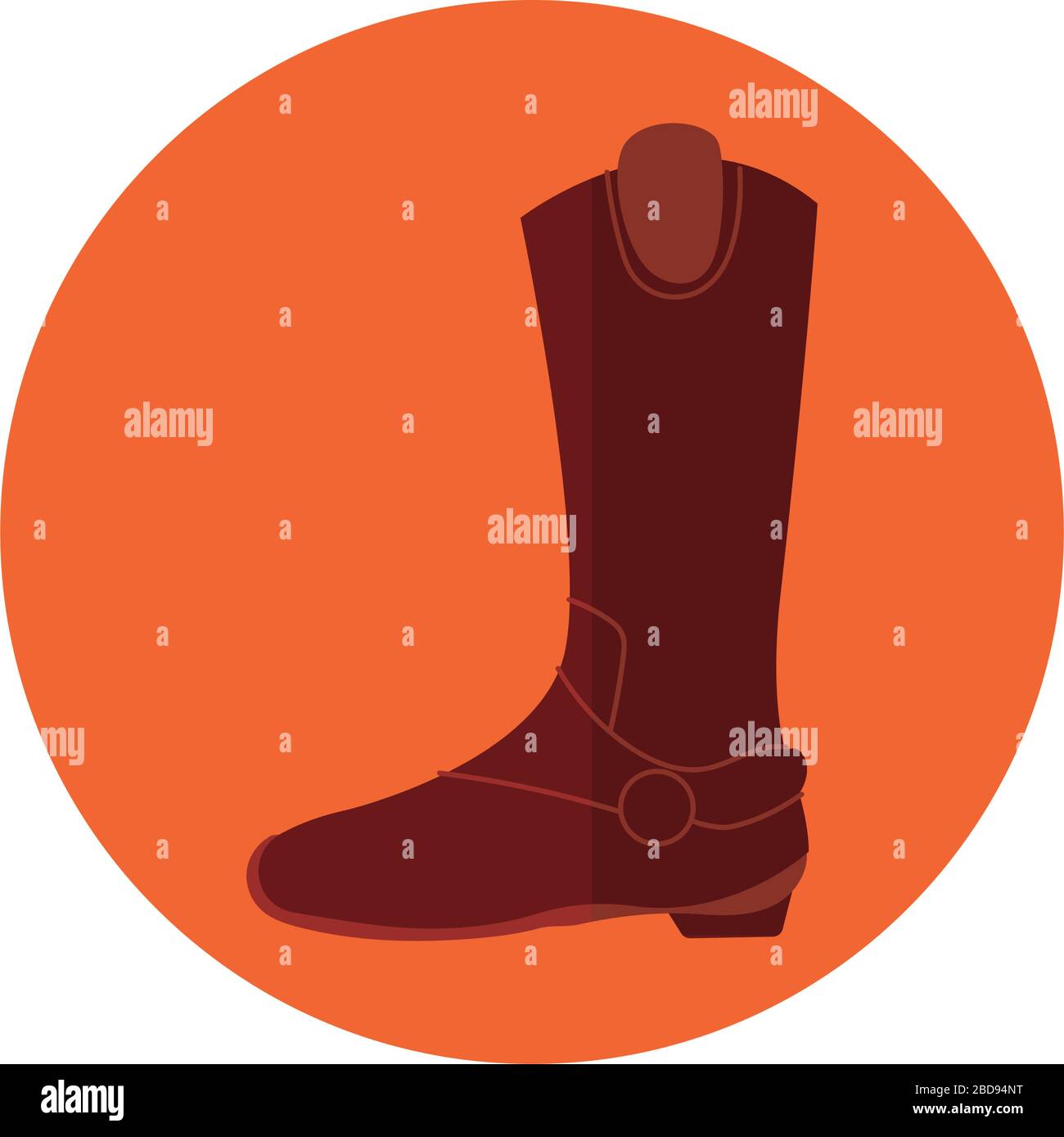 cowboy boot block and flat style Stock Vector Image & Art - Alamy