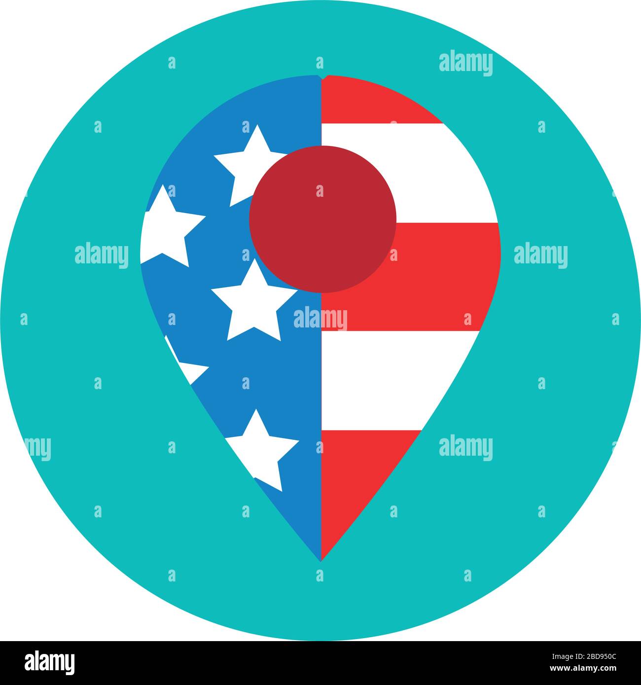 pin location with usa flag block and flat style Stock Vector Image ...