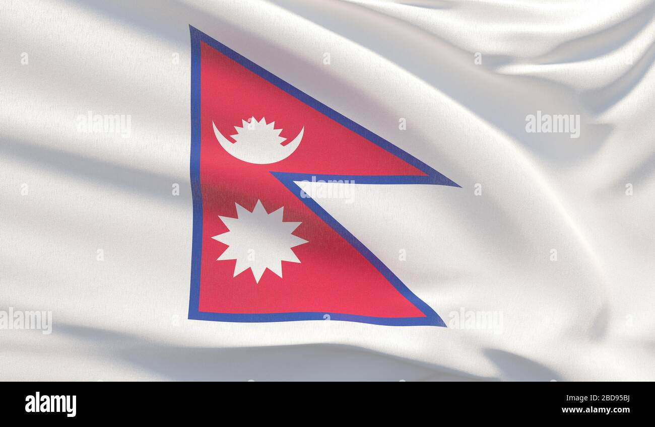 Nepal national flag render hi-res stock photography and images - Alamy