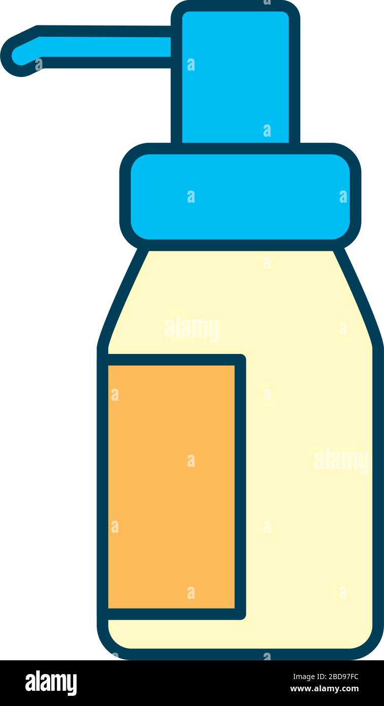 dosing bottle icon over white background, line and fill style, vector ...