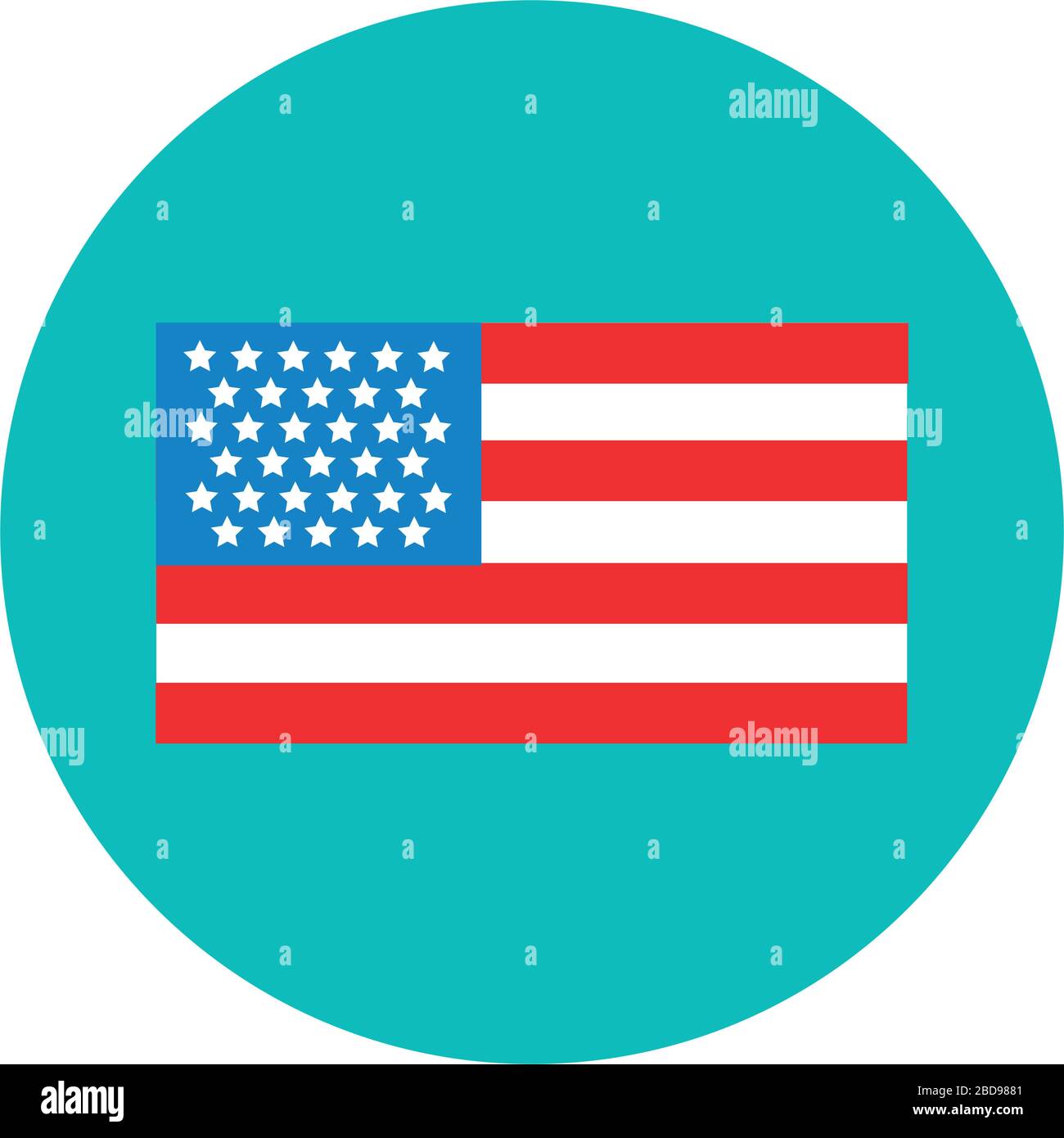 usa flag block and flat style Stock Vector Image & Art - Alamy