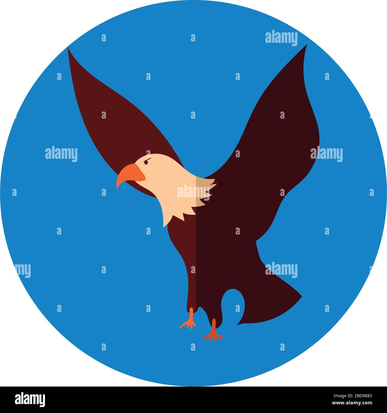 eagle bald usa block and flat style Stock Vector Image & Art - Alamy