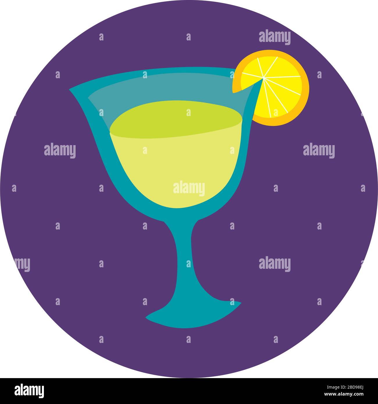 fresh tropical cocktail block and flat style Stock Vector Image & Art ...