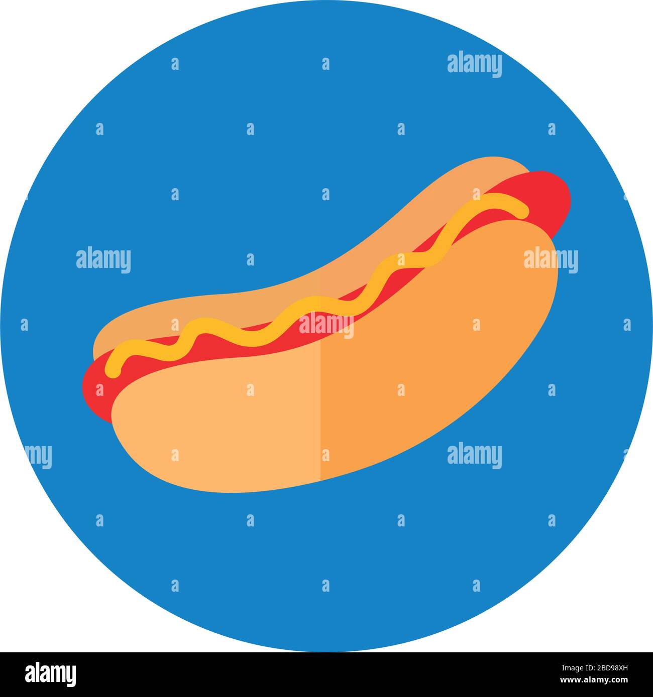 delicious hot dog fast food block and flat style Stock Vector Image ...