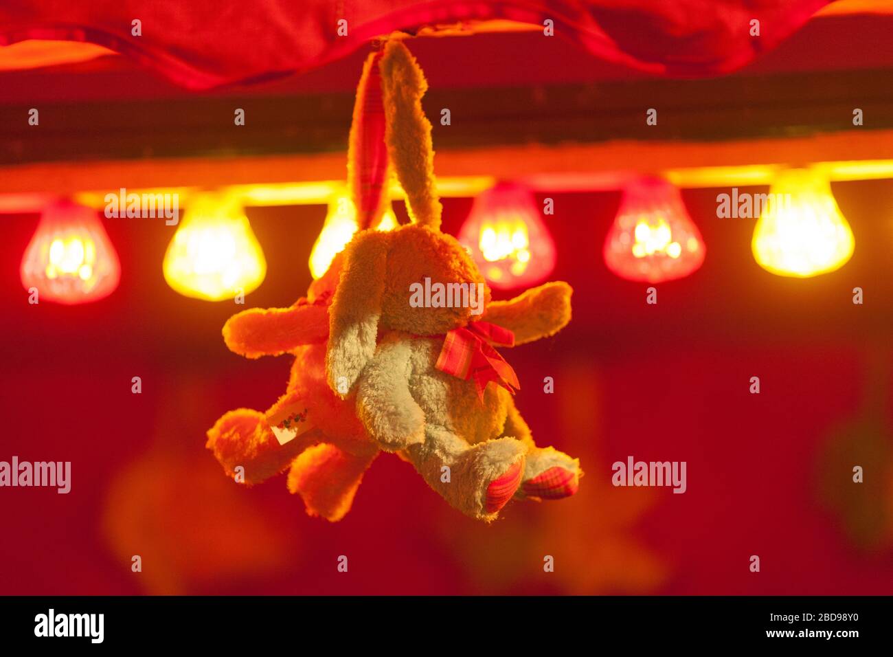 Rabbit dolls - prizes for Carnival game Stock Photo - Alamy