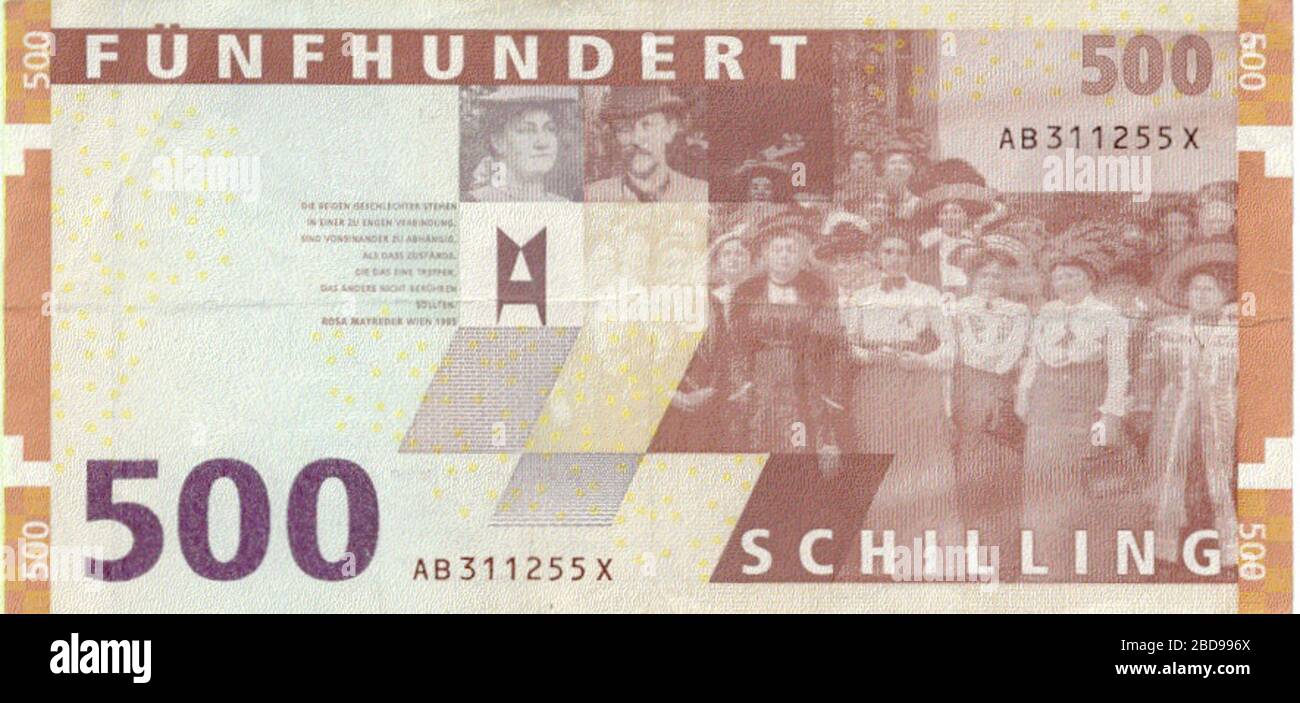 500 austrian schilling note hi-res stock photography and images - Alamy