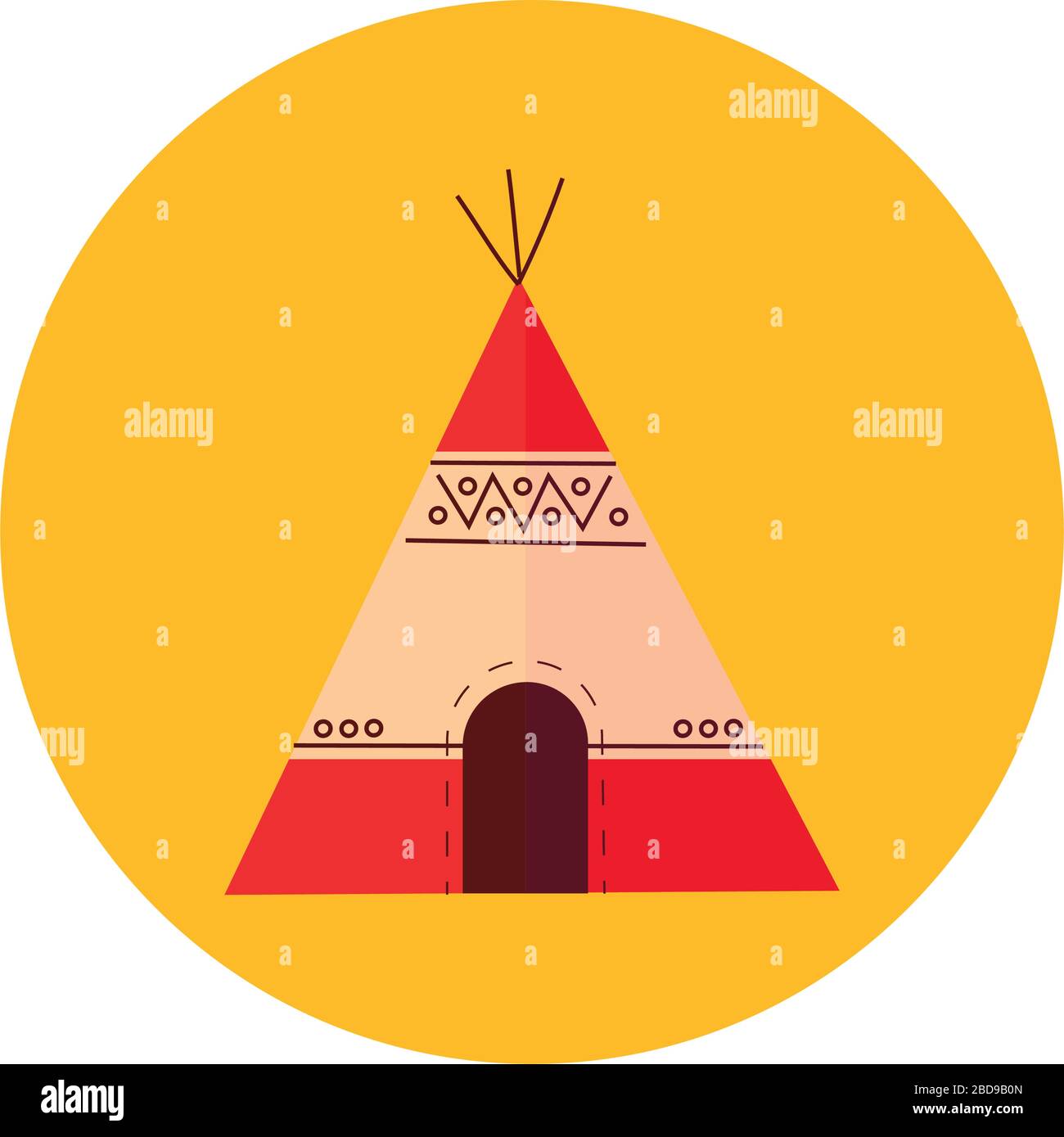 native American tent block and flat style Stock Vector Image & Art - Alamy