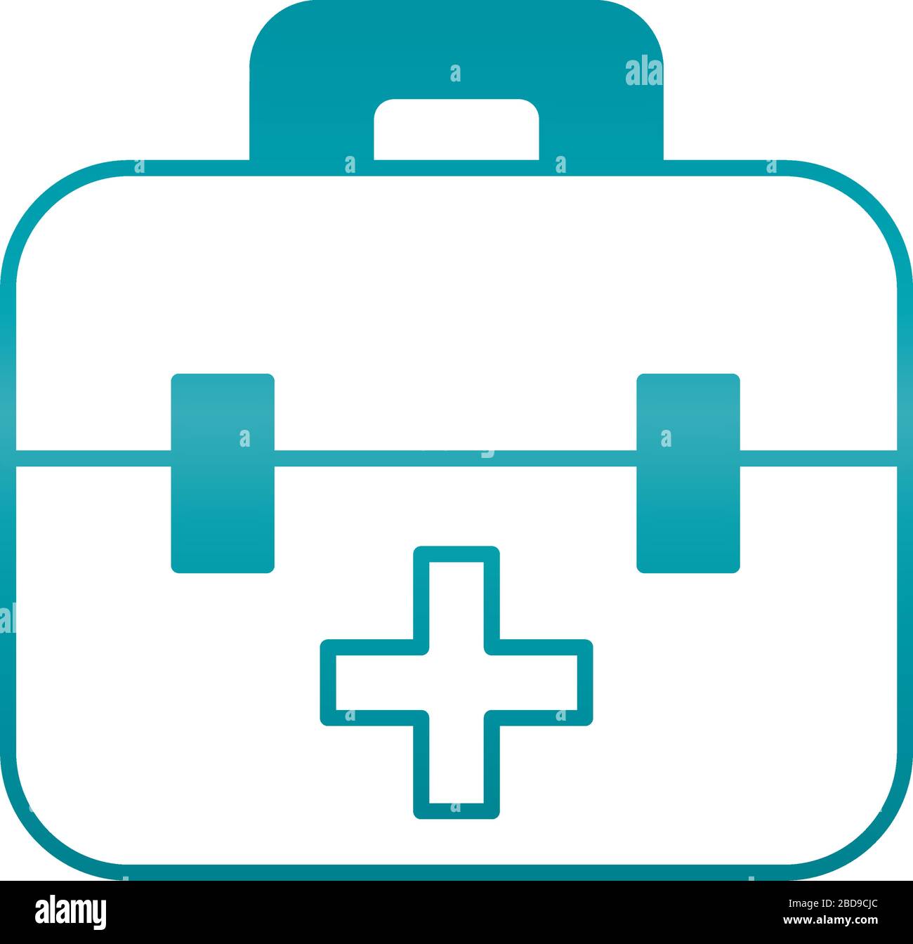 first aid box icon over white background, gradient style, vector ...