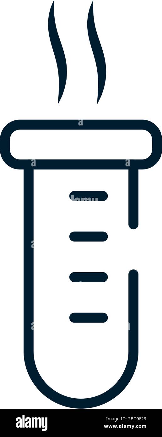 hot test tube icon over white background, line style, vector ...