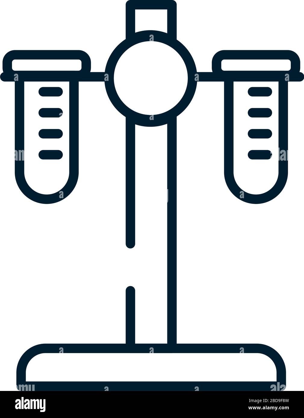stand with test tubes icon over white background, line style, vector ...