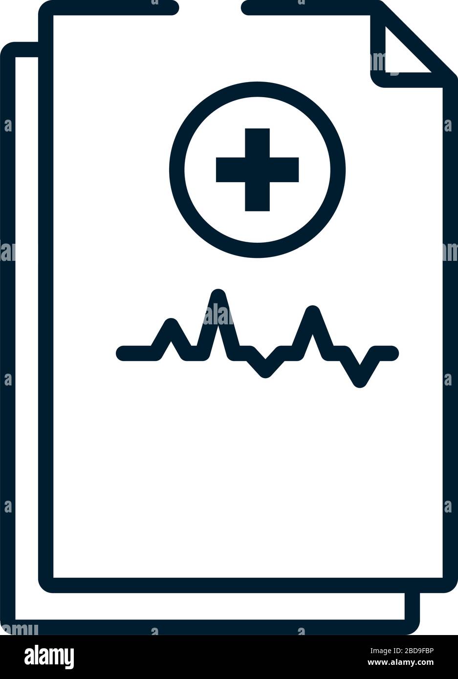 medical reports icon over white background, line style, vector ...