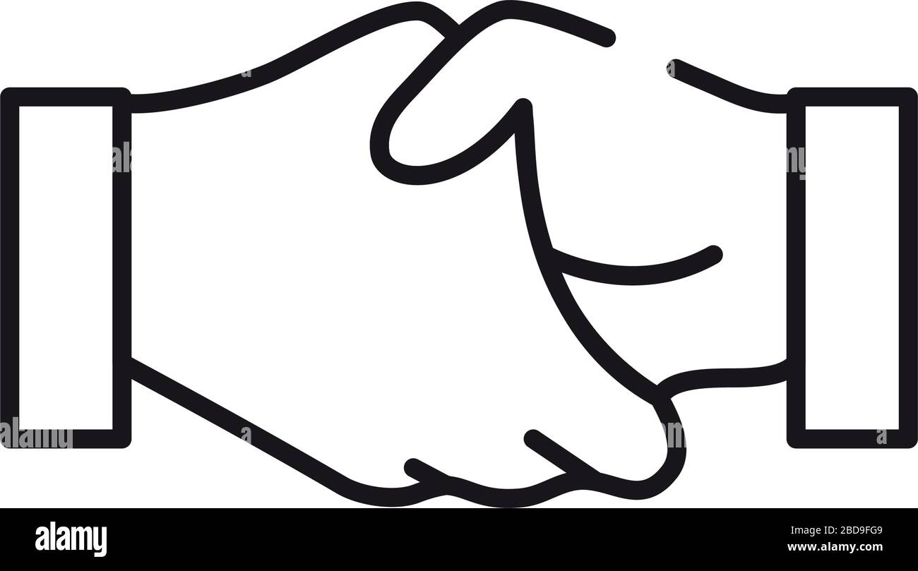 charity and donation concept, handshaking symbol icon over white ...