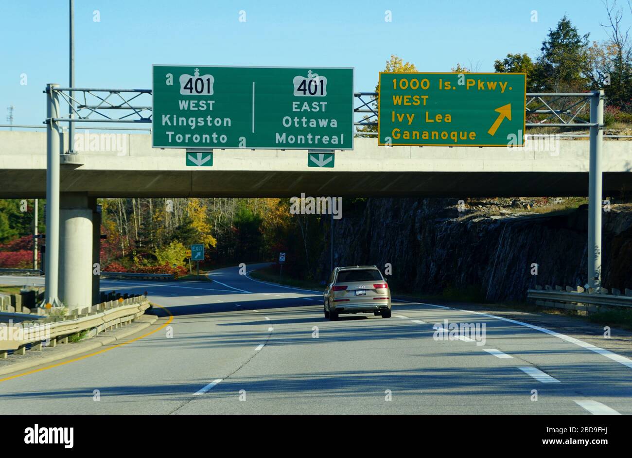 Ontario, Canada - October 28, 2019 - The view of the traffic on the ...