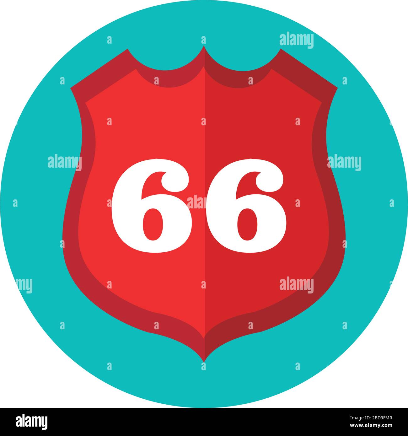 66 route signal block and flat style Stock Vector Image & Art - Alamy