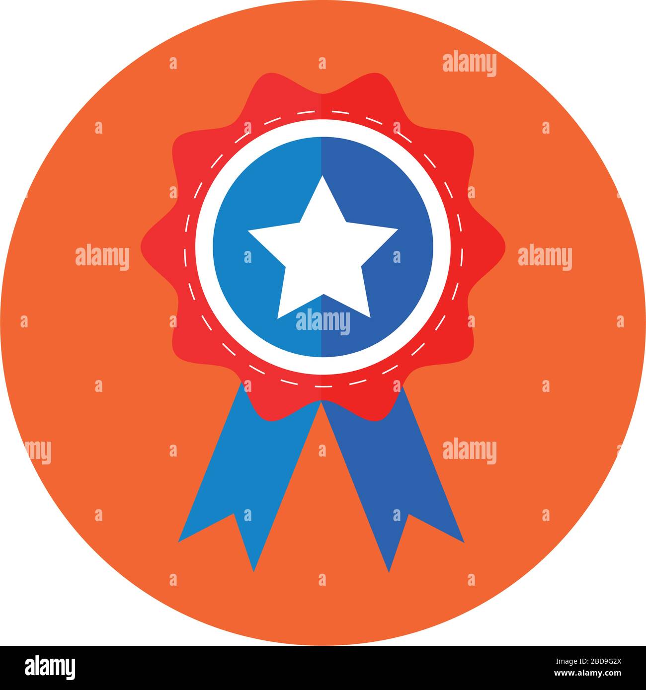 medal with ribbon block and flat style Stock Vector Image & Art - Alamy