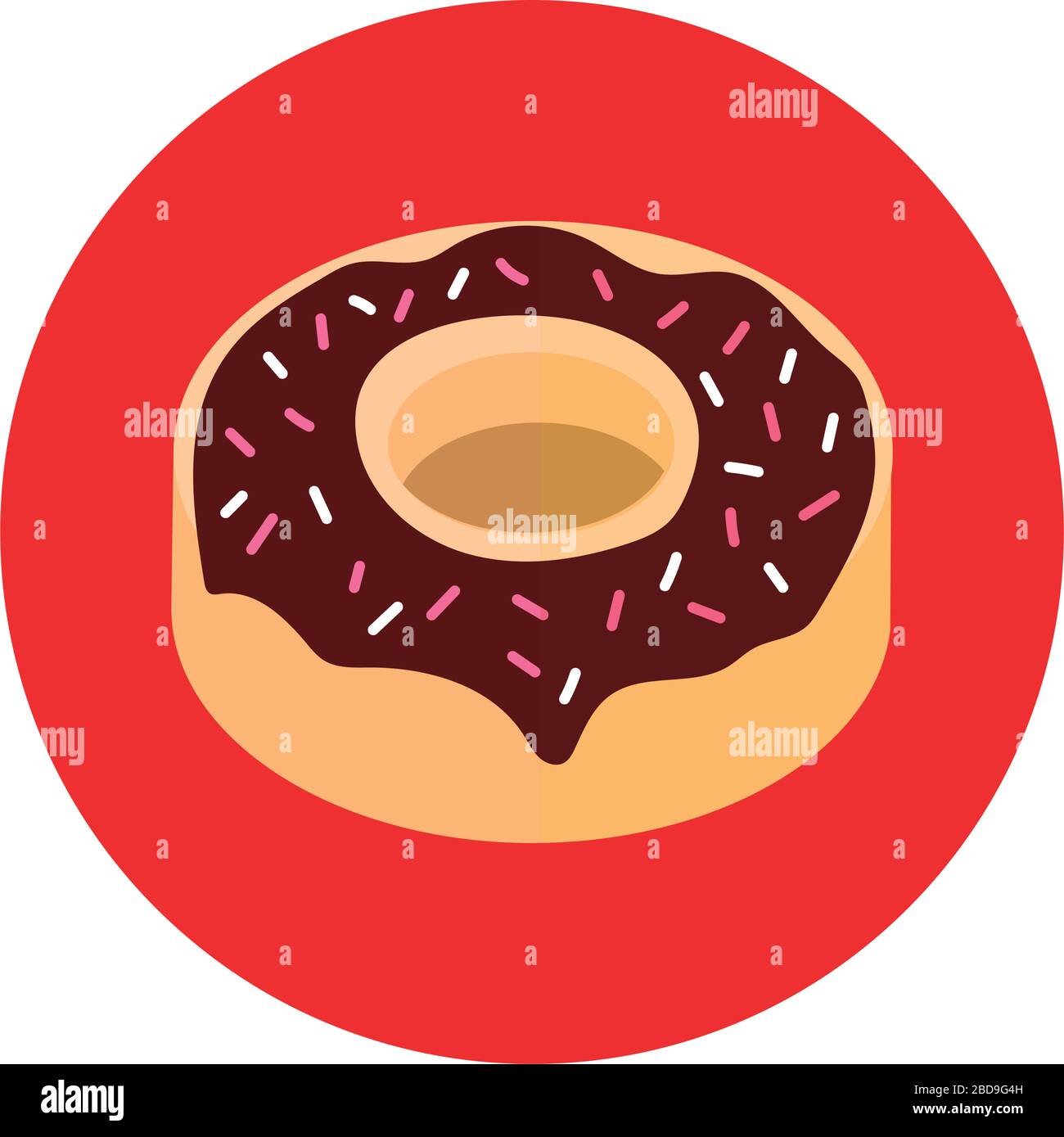 delicious sweet donut bakery block and flat style Stock Vector Image ...